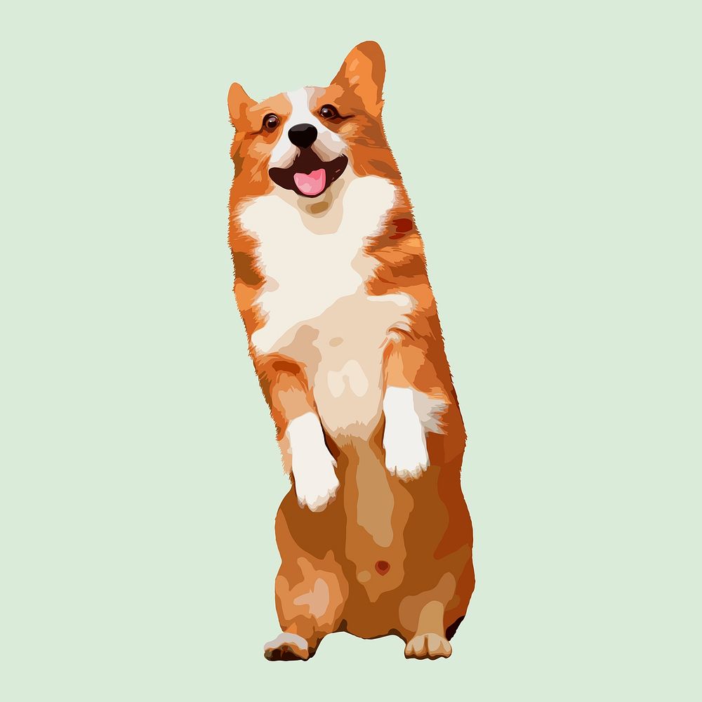 Cute Corgi dog collage element, | Premium PSD Illustration - rawpixel