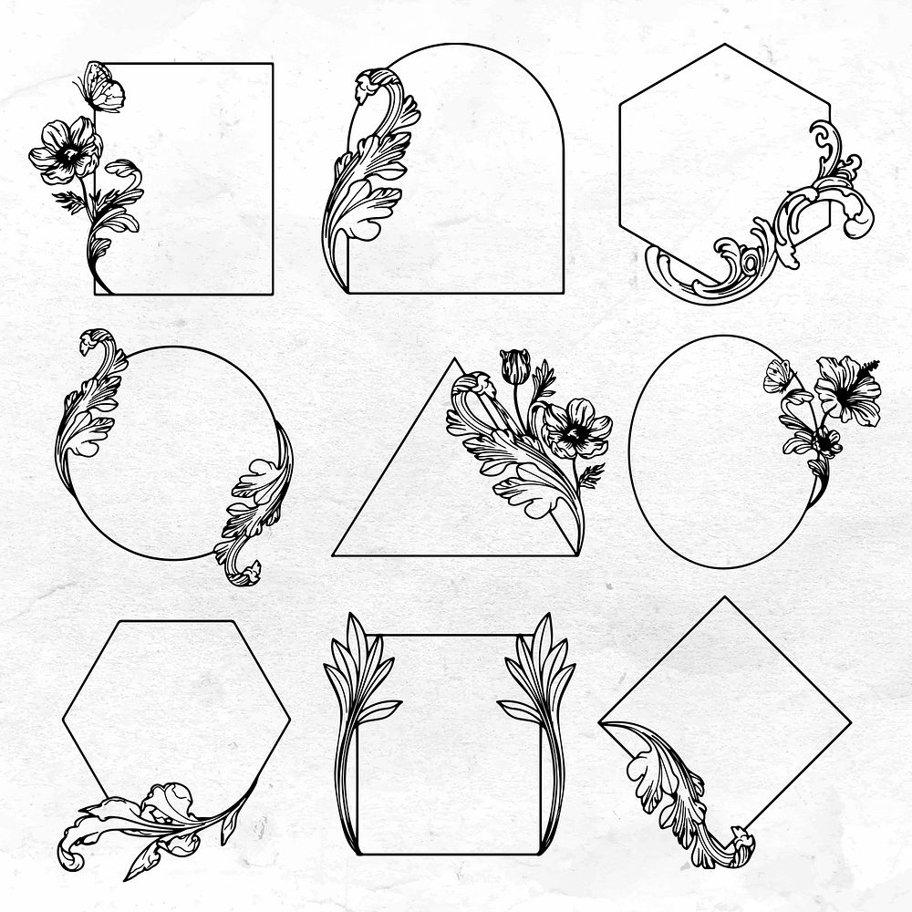 Floral frame, aesthetic vintage ornamental | Premium Vector - rawpixel