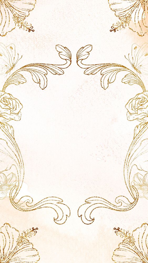 Gold flower frame, botanical graphic | Free Photo - rawpixel