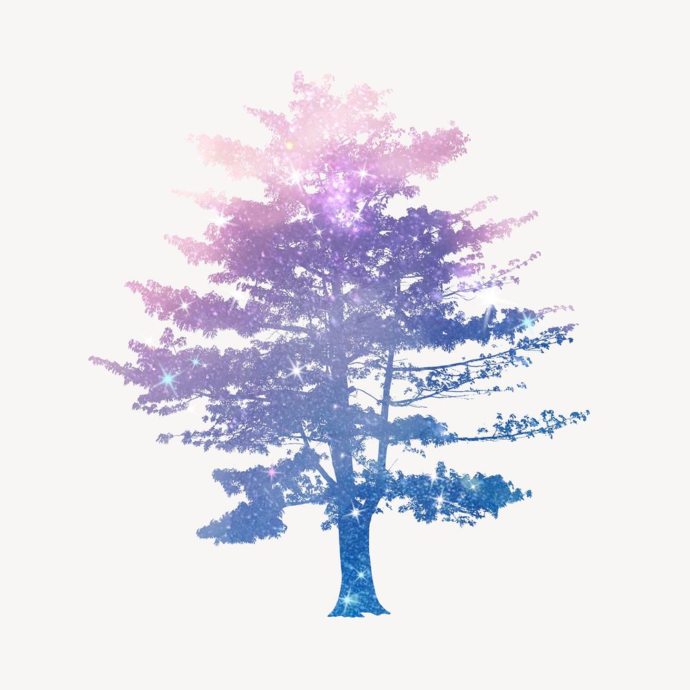Aesthetic holographic tree isolated on white, | Premium PSD - rawpixel