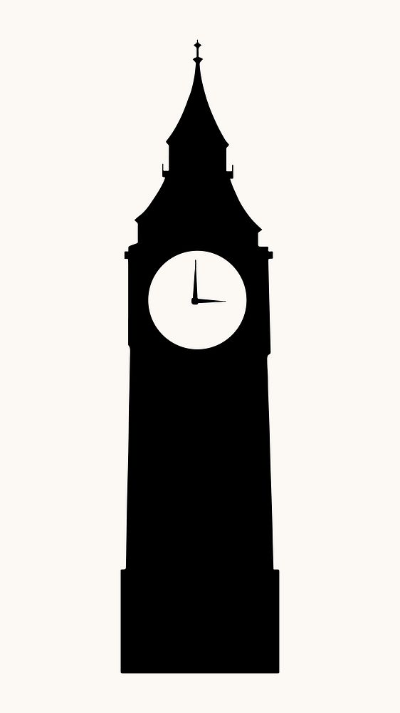Clock tower silhouette, London's Big | Premium Vector - rawpixel