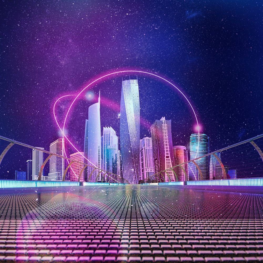 Connected office buildings, skyline background | Free Photo - rawpixel