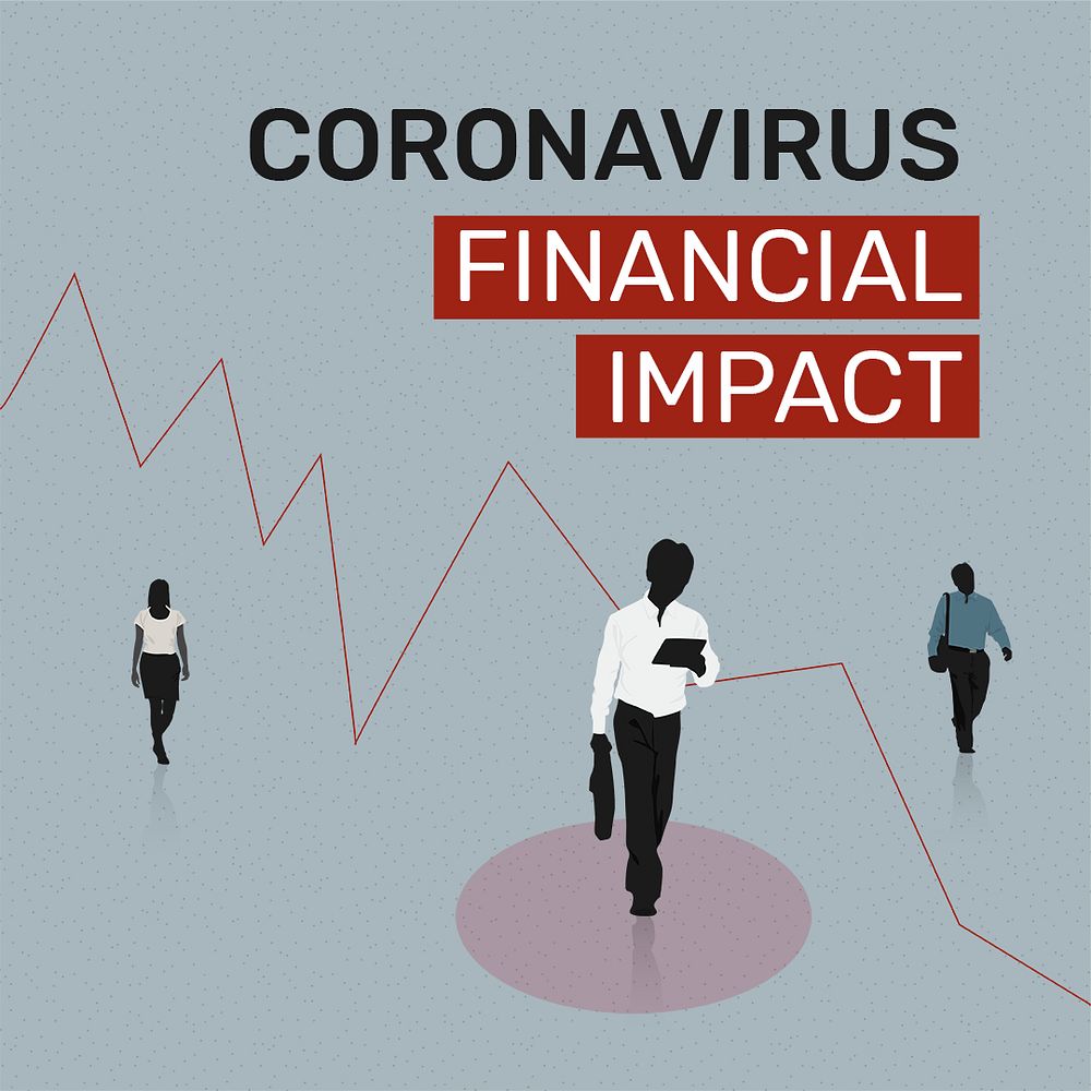 Coronavirus financial impact illustration | Free PSD Template - rawpixel
