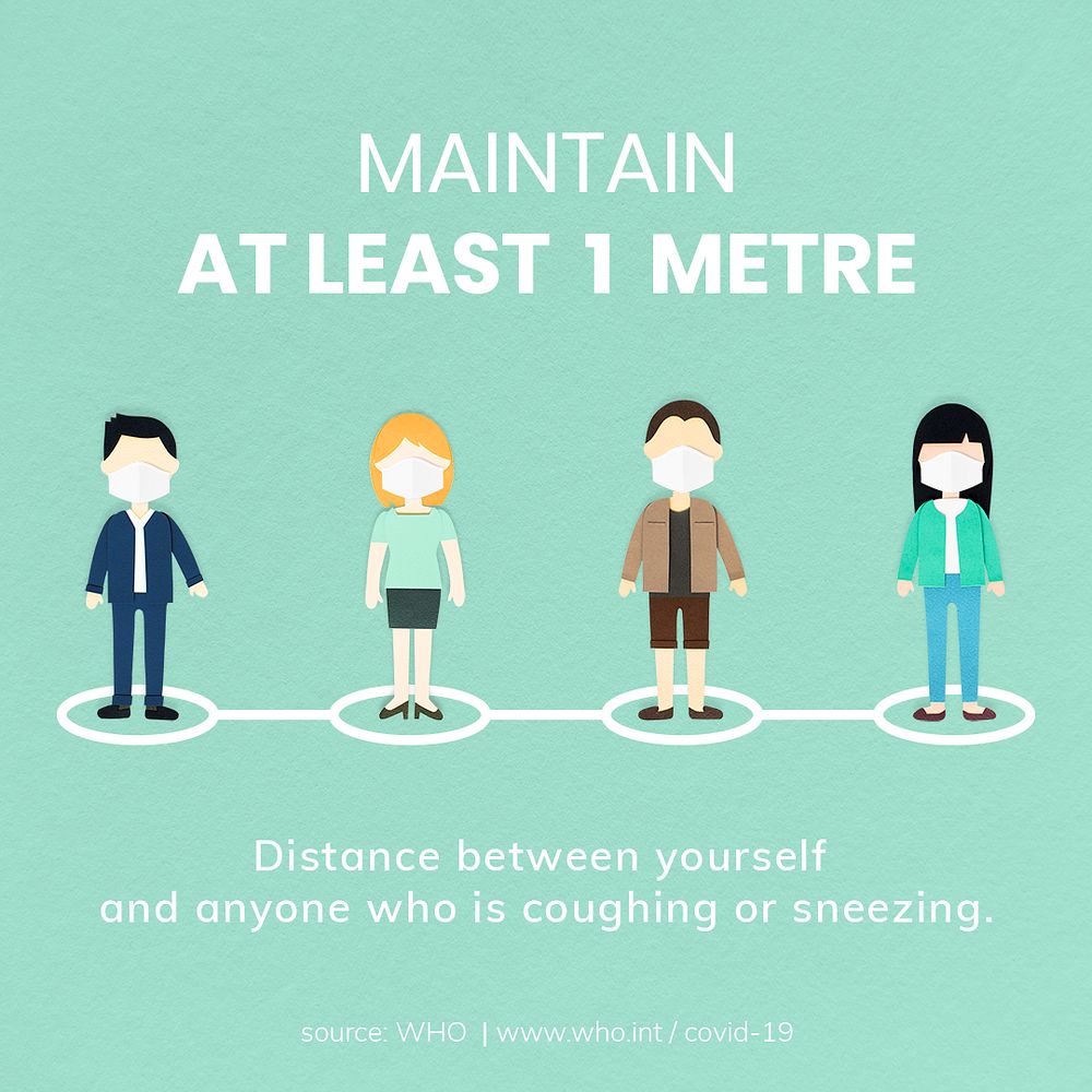 Maintain at least 1 metre | Free PSD - rawpixel