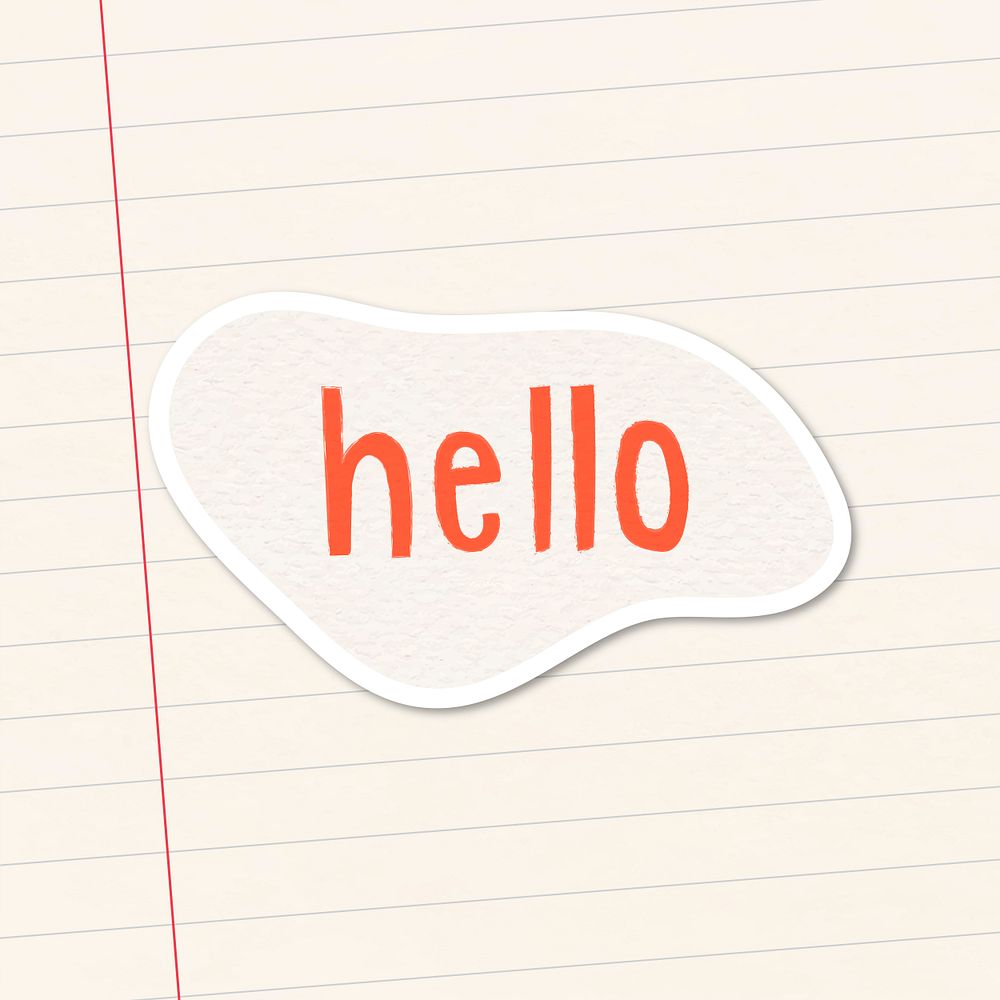Orange hello greetings typography sticker | Premium Vector - rawpixel