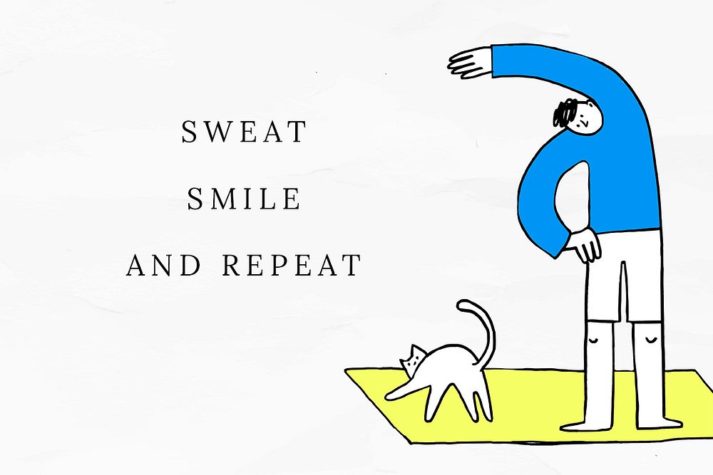 Healthy lifestyle illustration template psd | Free PSD - rawpixel