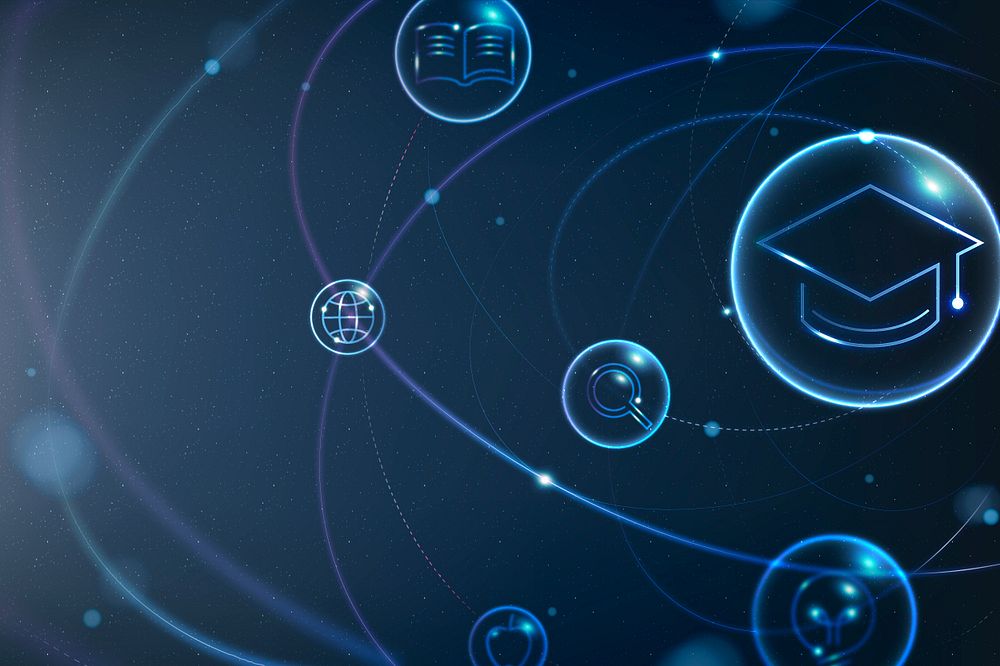 Education technology futuristic background in gradient | Free Photo ...