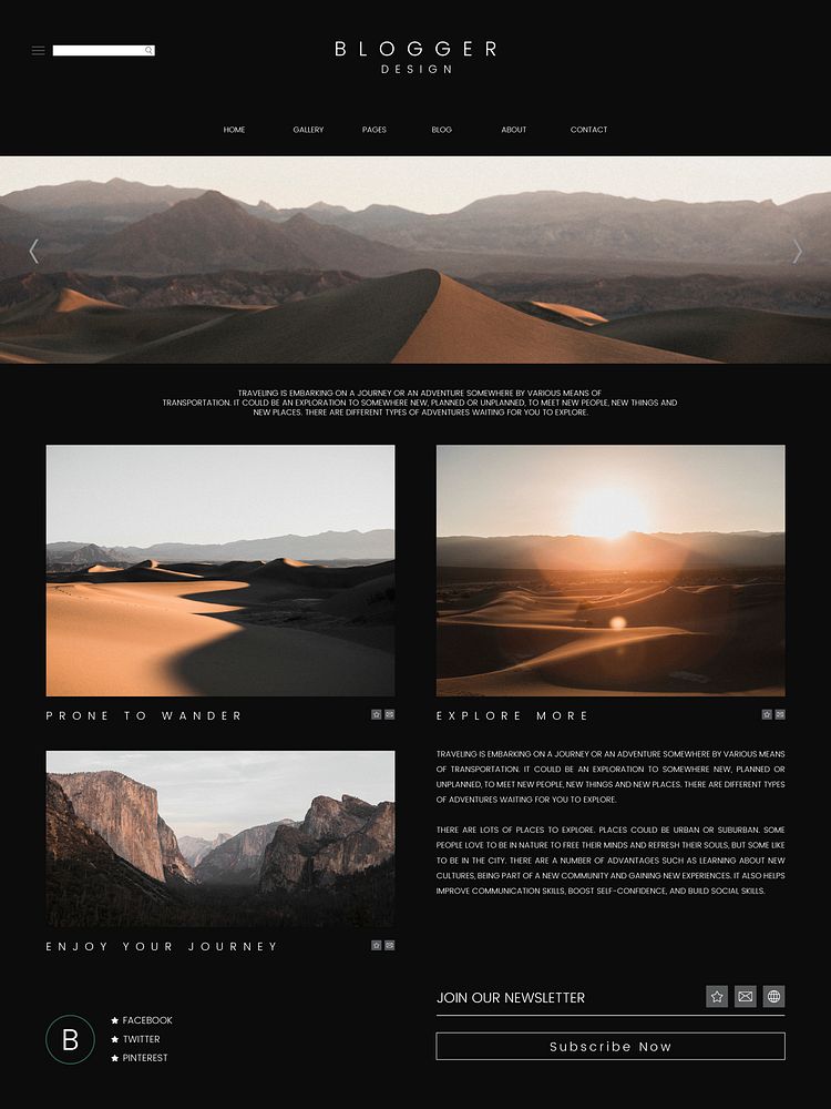 Travel blog first page template | Free Vector Template - rawpixel