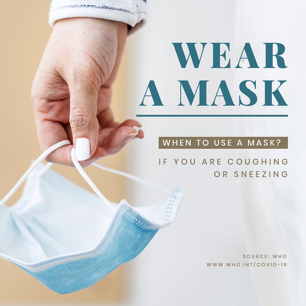 Wear a mask if you're | Free PSD - rawpixel
