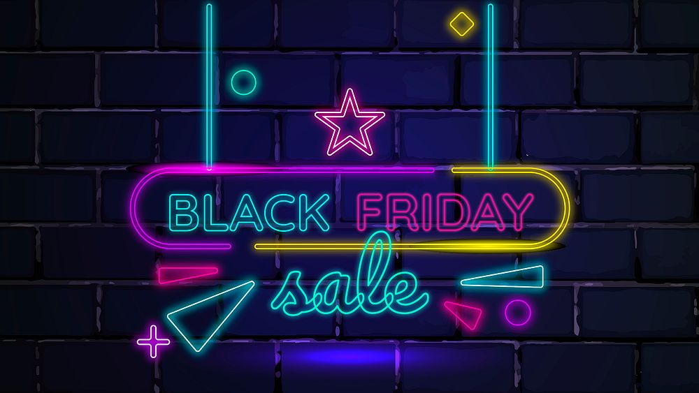 Black Friday psd colorful neon | Free PSD Template - rawpixel