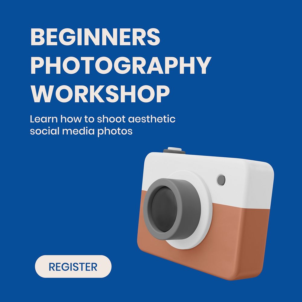 Photography workshop Facebook post template, | Free Vector Template ...
