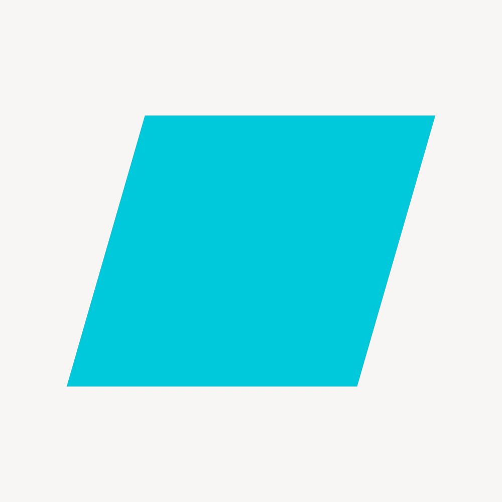 Blue parallelogram shape sticker, geometric | Free Vector - rawpixel