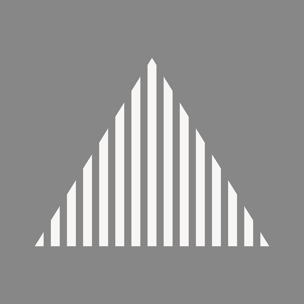 Striped triangle sticker, white abstract | Free Vector - rawpixel