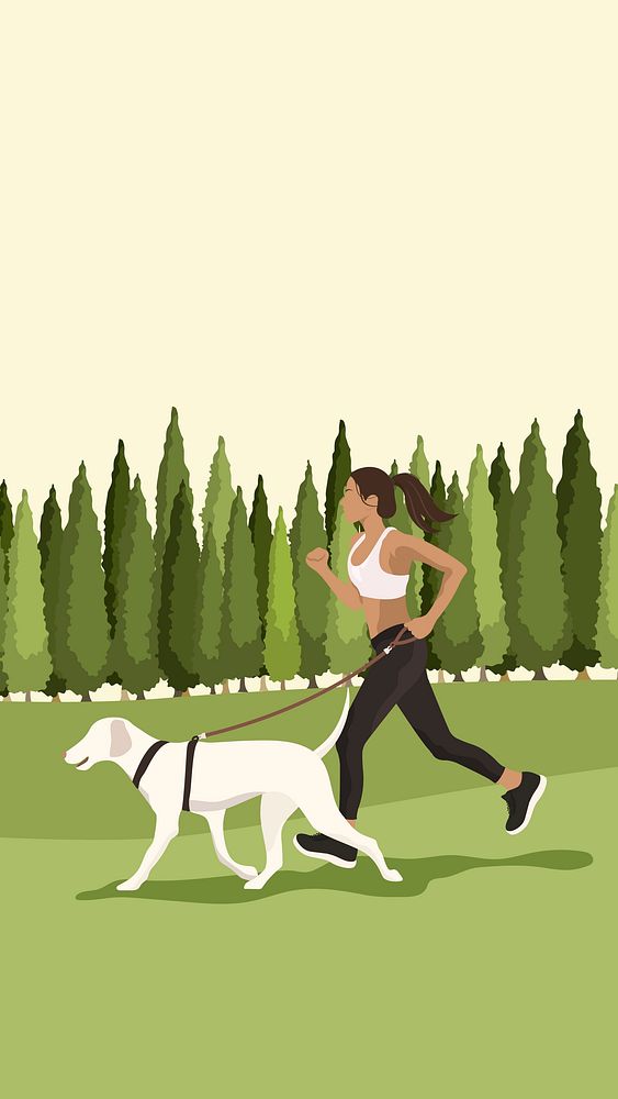 Woman running mobile wallpaper, aesthetic | Free Photo Illustration ...