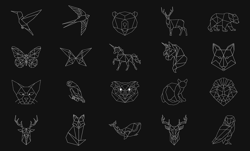 Set of animal linear illustrations | Premium Vector - rawpixel