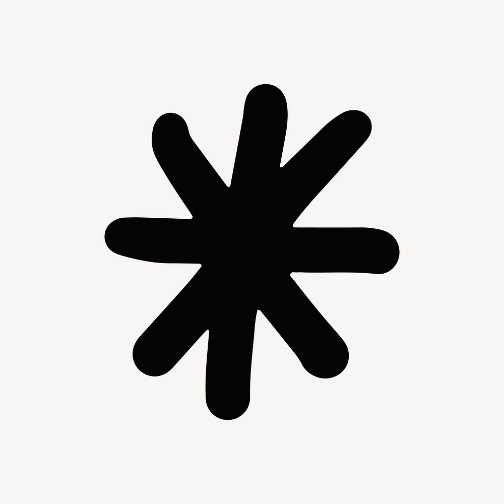 Asterisk doodle collage element vector | Free Vector - rawpixel