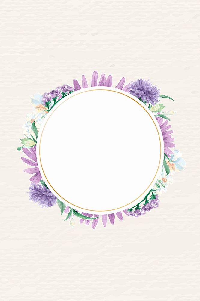 Round gold flower frame vector | Premium Vector - rawpixel