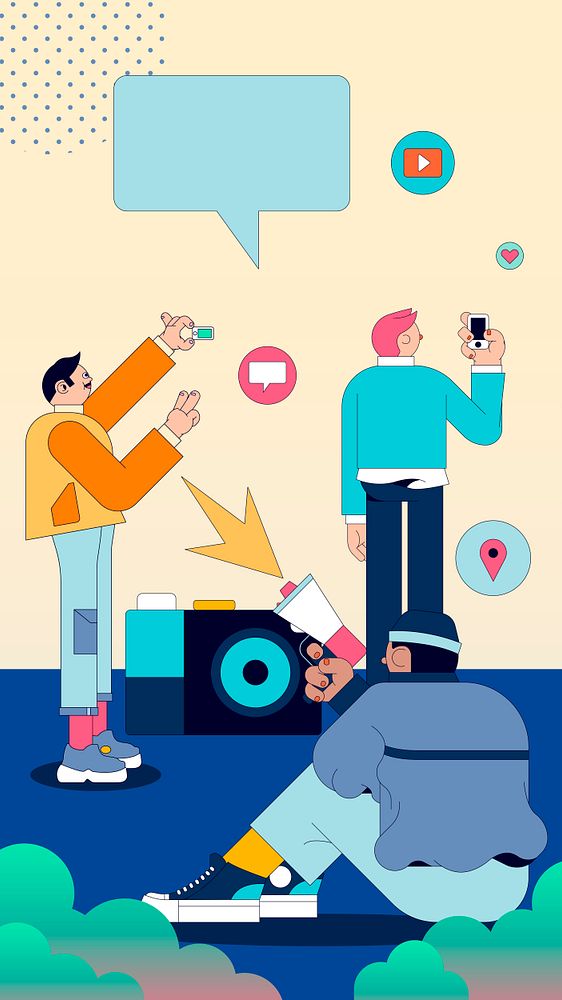 Illustration of diverse people on social | Premium Vector Illustration ...