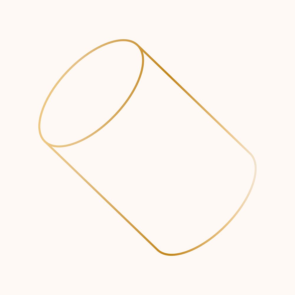 Minimal gold cylinder shape vector | Free Vector - rawpixel