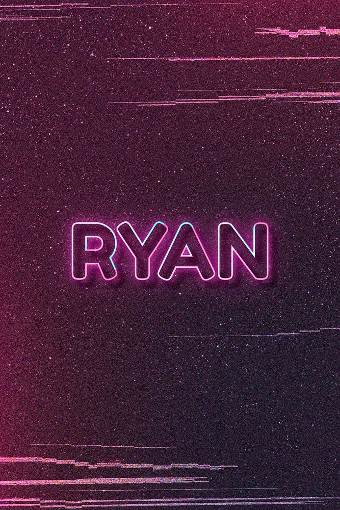 Ryan word art vector neon | Free Photo - rawpixel
