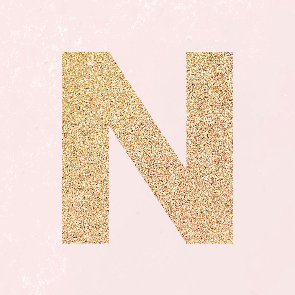 Glitter capital letter N sticker | Free Vector - rawpixel