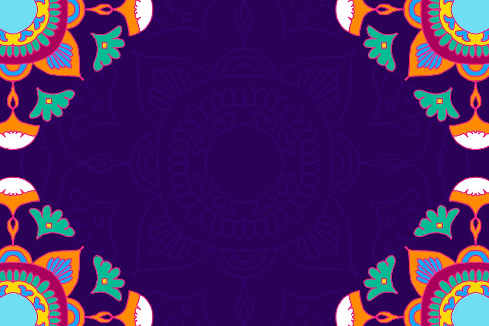 Purple psd Diwali festival rangoli | Free PSD - rawpixel