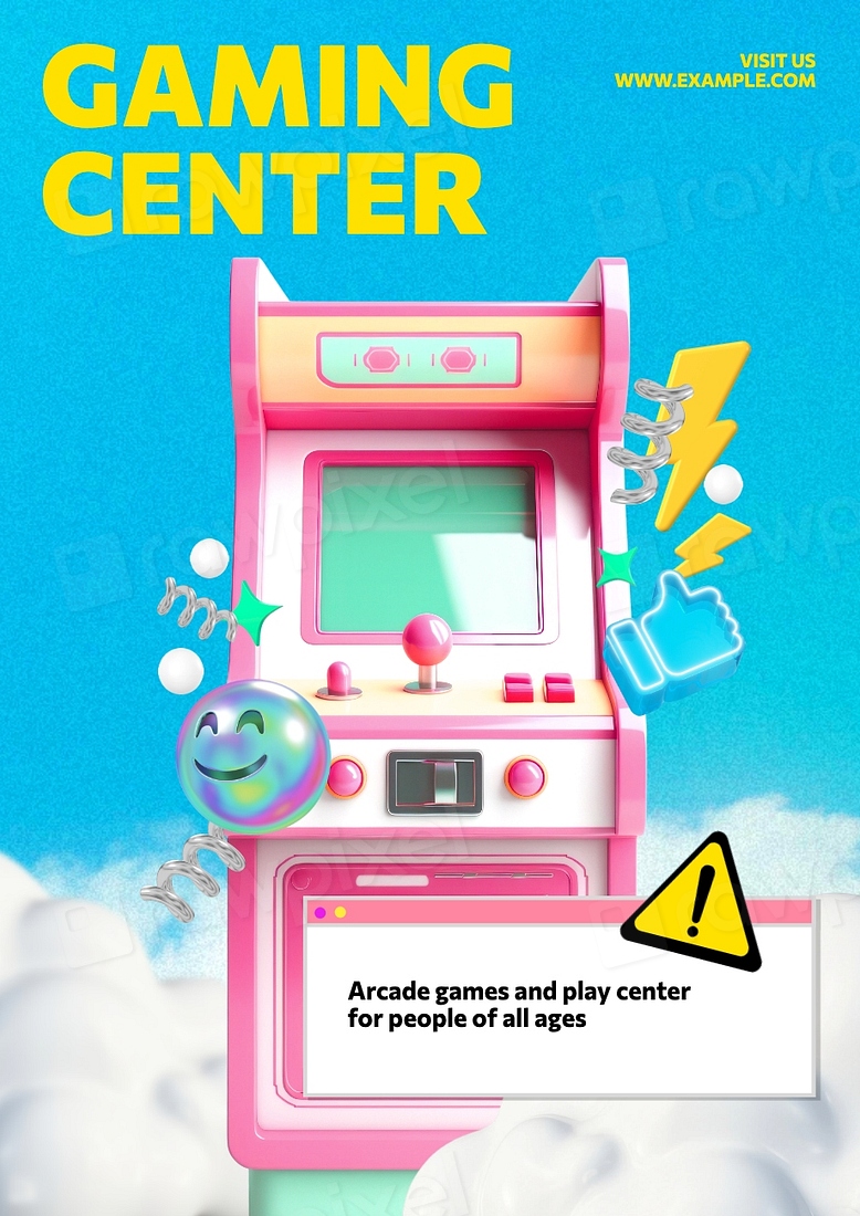 Gaming paradise poster template, editable | Premium Editable Template ...