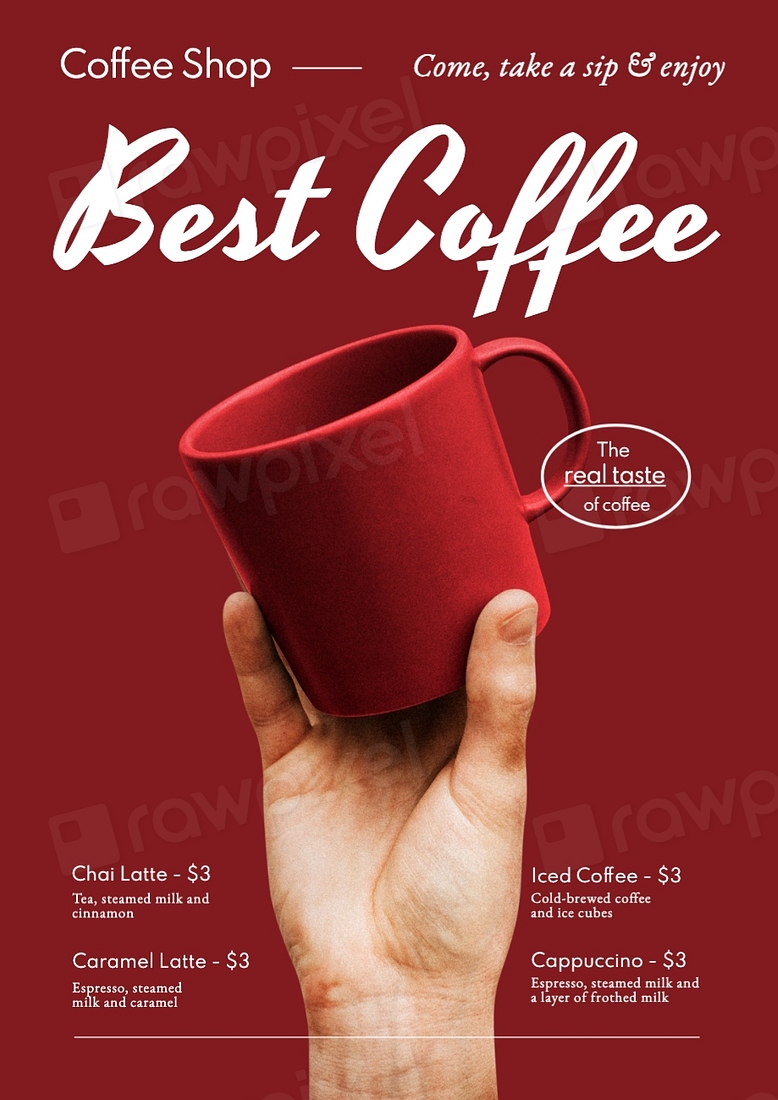 Coffee menu template, editable text | Premium Editable Template - rawpixel