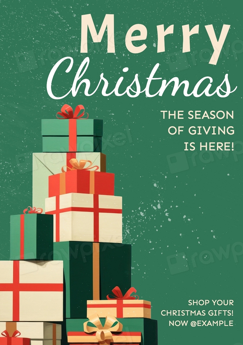 Merry Christmas poster template, editable | Premium Editable Template ...