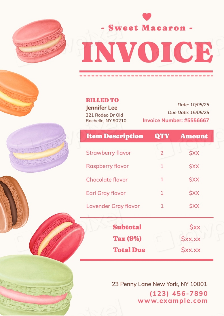 Bakery invoice template, editable text | Premium Editable Template ...