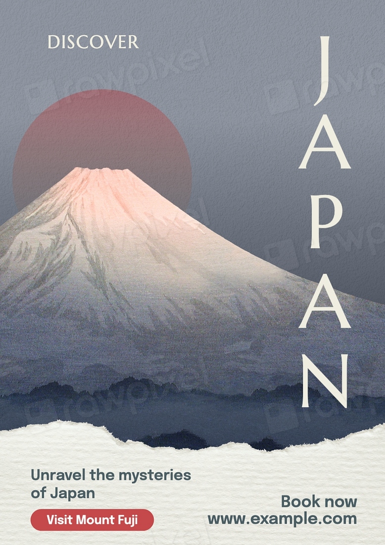 Discover Japan poster template | Premium Editable Template - rawpixel