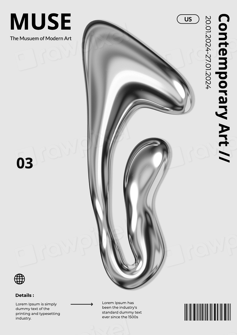 Art poster template, editable gray | Free Editable Template - rawpixel