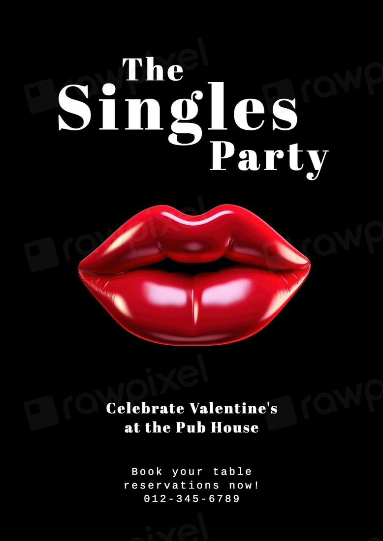 Singles party valentines poster template | Premium Editable Template ...