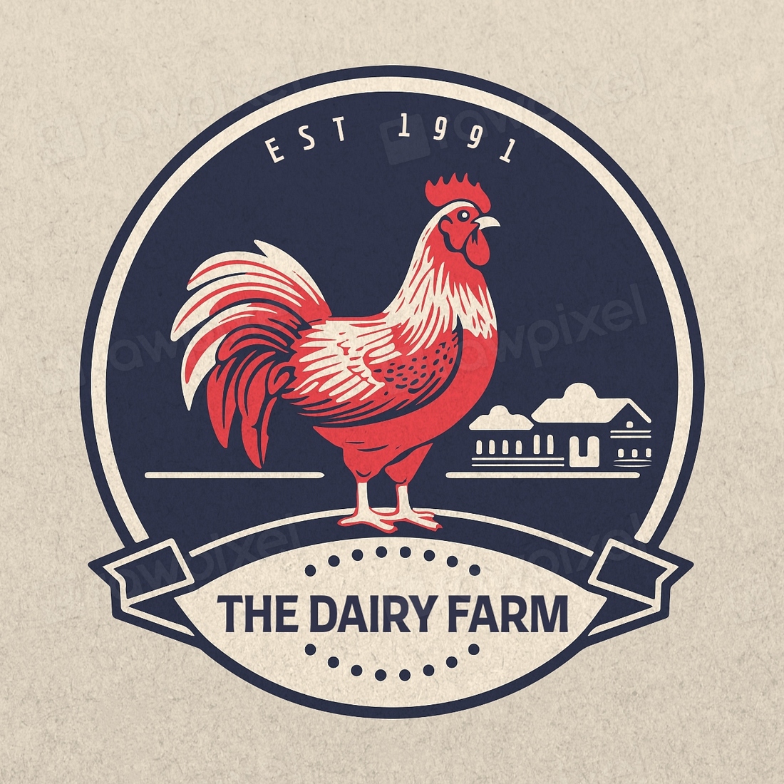 Dairy farm vintage logo template | Free Logo Maker - rawpixel