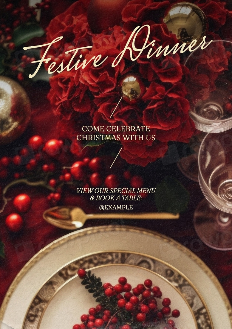 Christmas dinner poster template | Premium Editable Template - rawpixel