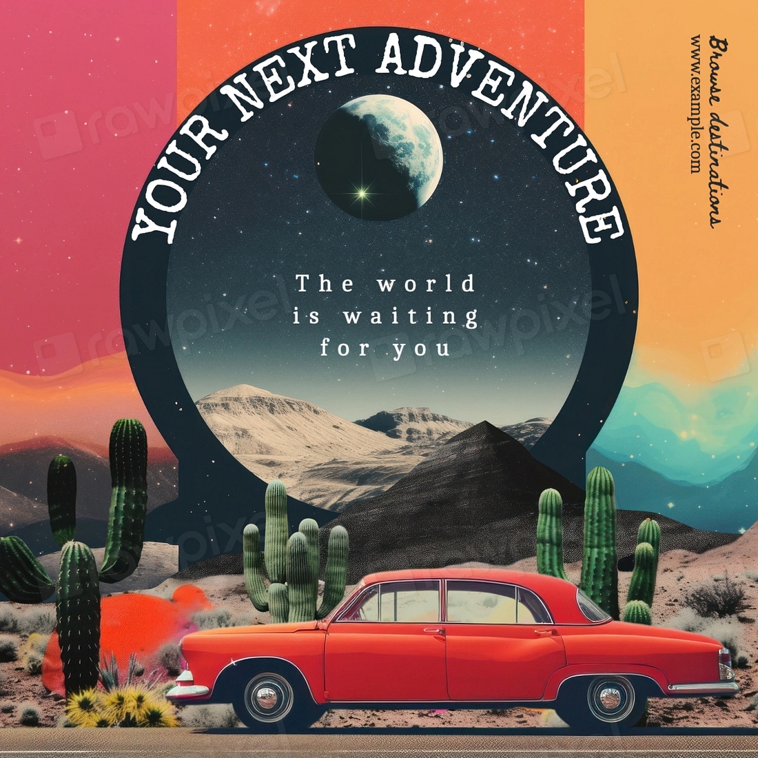 Travel adventure Instagram post template | Premium Editable Template ...