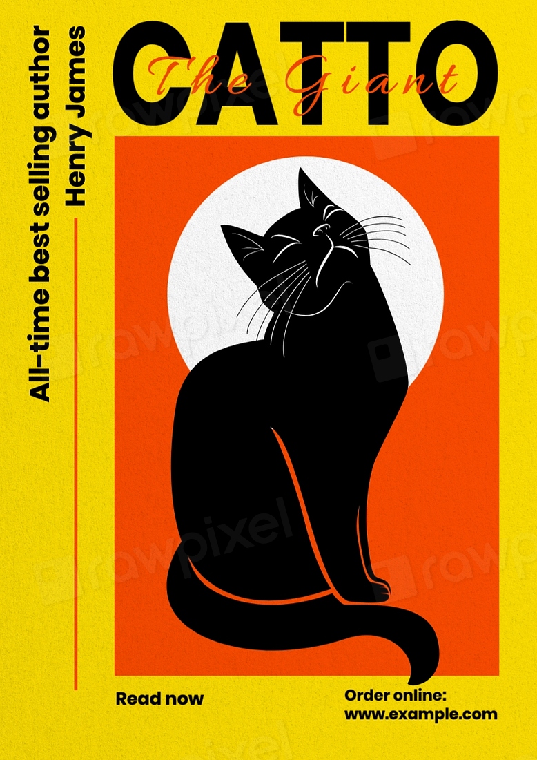 Cat book poster template | Premium Editable Template - rawpixel
