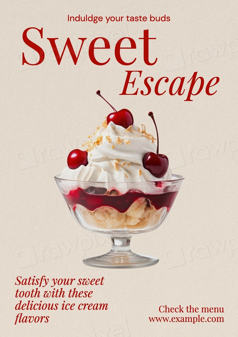 Ice cream poster template | Premium Editable Template - rawpixel