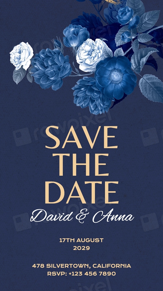 Wedding invitation Facebook story template | Free Editable Template ...