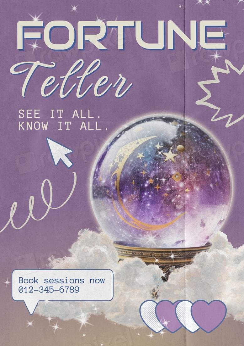Fortune teller poster template | Premium Editable Template - rawpixel