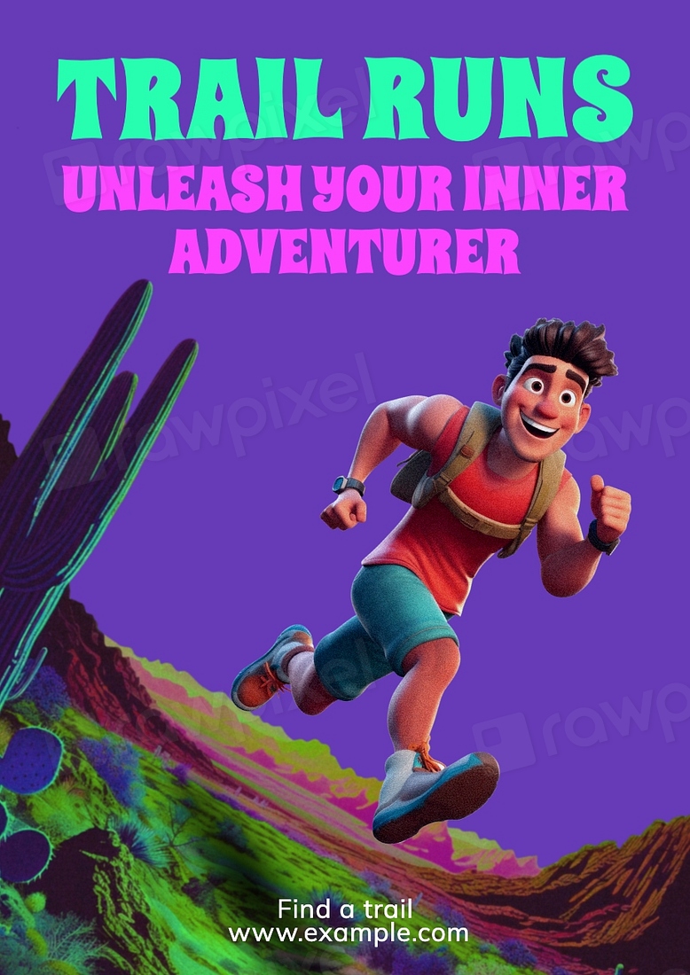 Trail runs poster template | Premium Editable Template - rawpixel