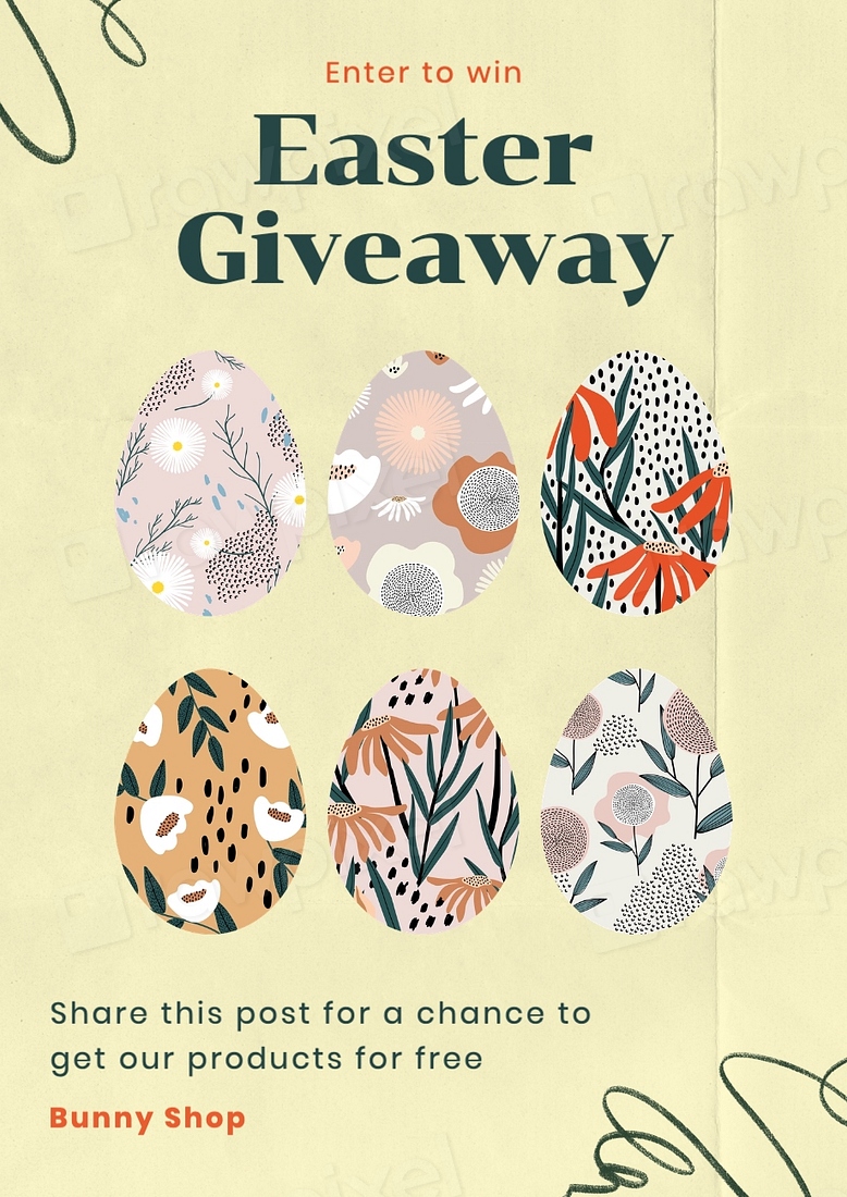 Easter giveaway poster template | Premium Editable Template - rawpixel