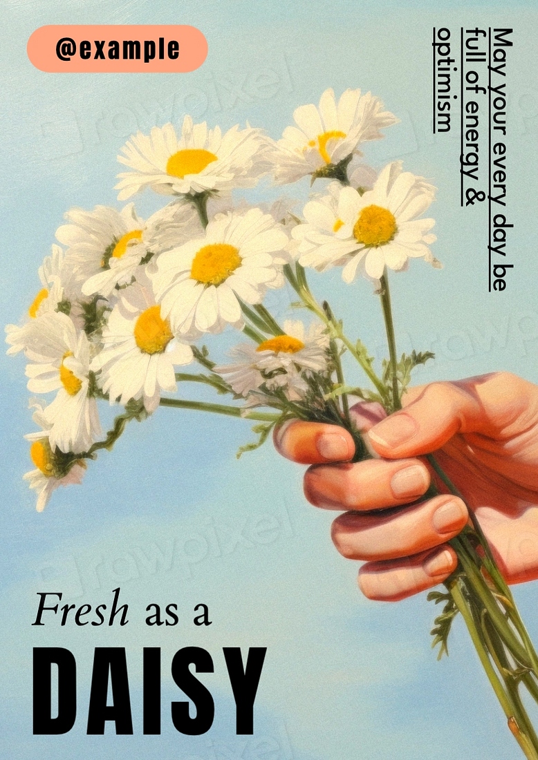 Daisy & inspiration poster template | Premium Editable Template - rawpixel