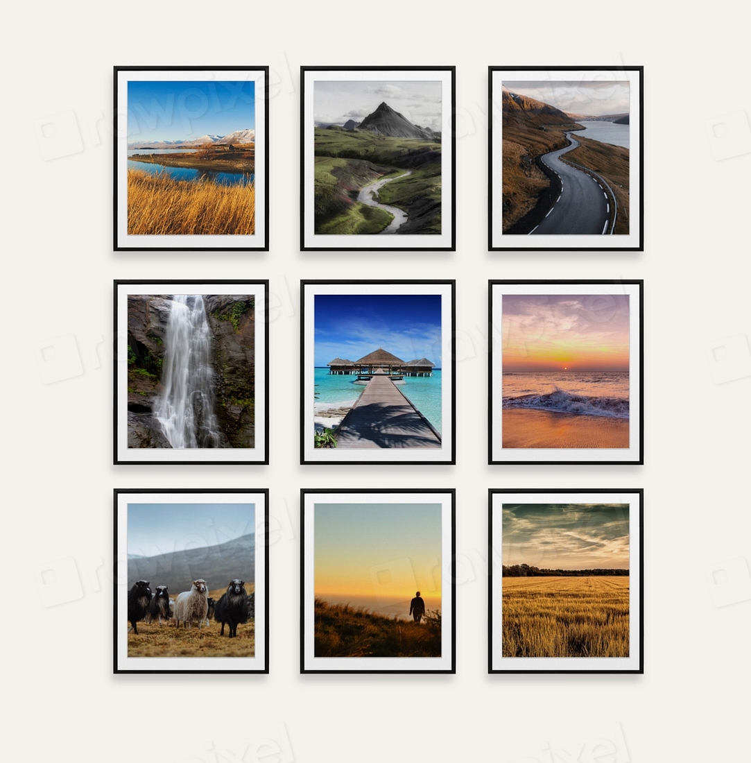 Picture wall mockup, editable photo | Premium Mockup Generator - rawpixel