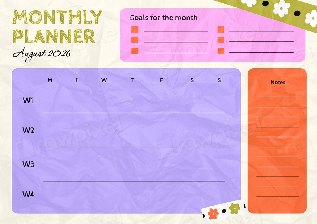 Monthly planner template, editable design | Premium Editable Template ...