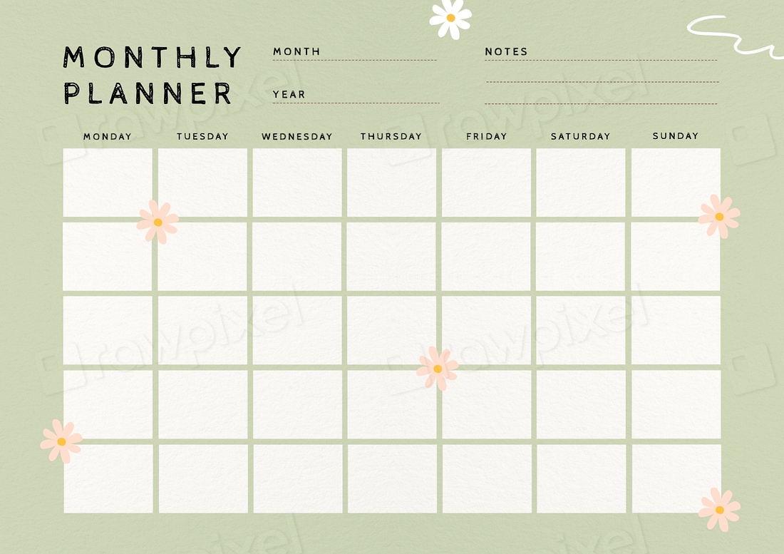 Monthly planner template, editable design | Premium Editable Template ...