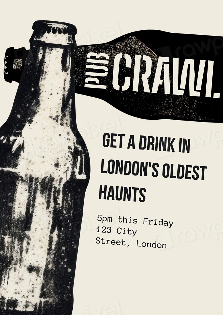 Pub crawl poster template | Premium Editable Template - rawpixel