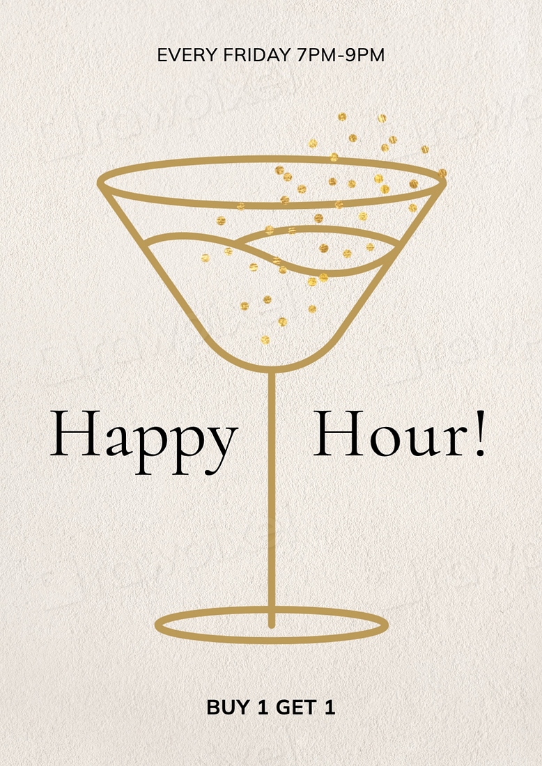 Happy hour poster template | Premium Editable Template - rawpixel