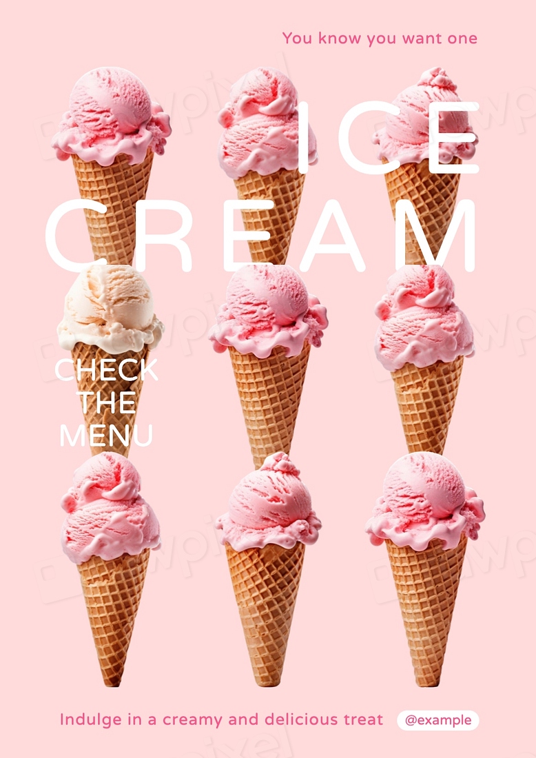 Ice cream poster template | Premium Editable Template - rawpixel