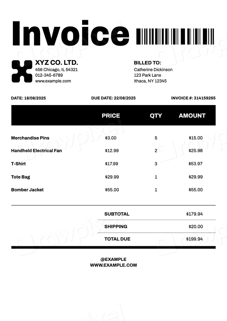 Shipping invoice template, editable text | Premium Editable Template ...